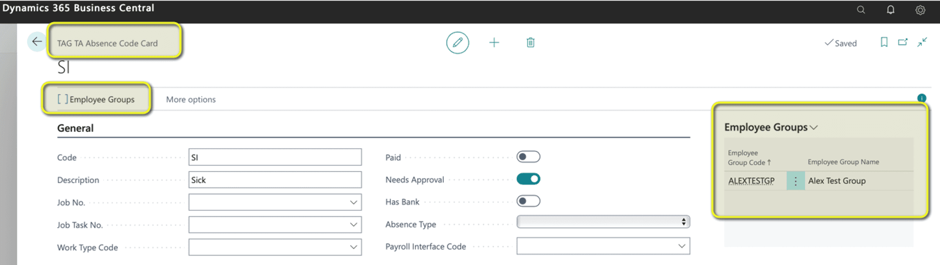 TAG TA | Times and Attendance Absence Codes - Docs